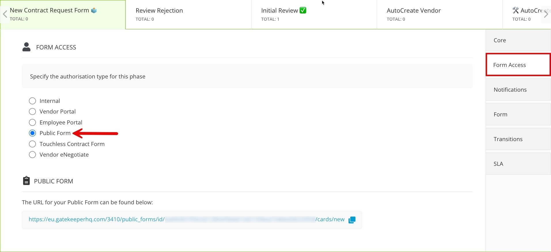 Configure Workflow Public Forms